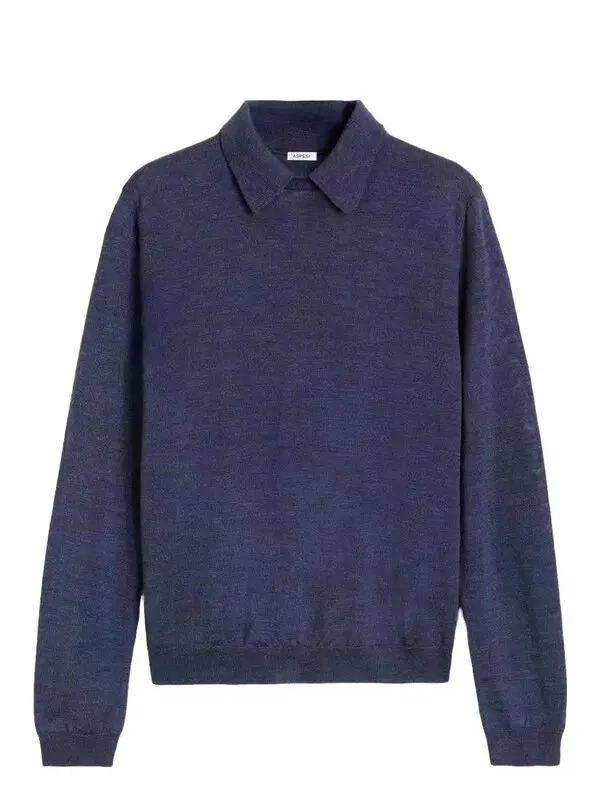 Aspesi Polo-collar Sweater - Blue