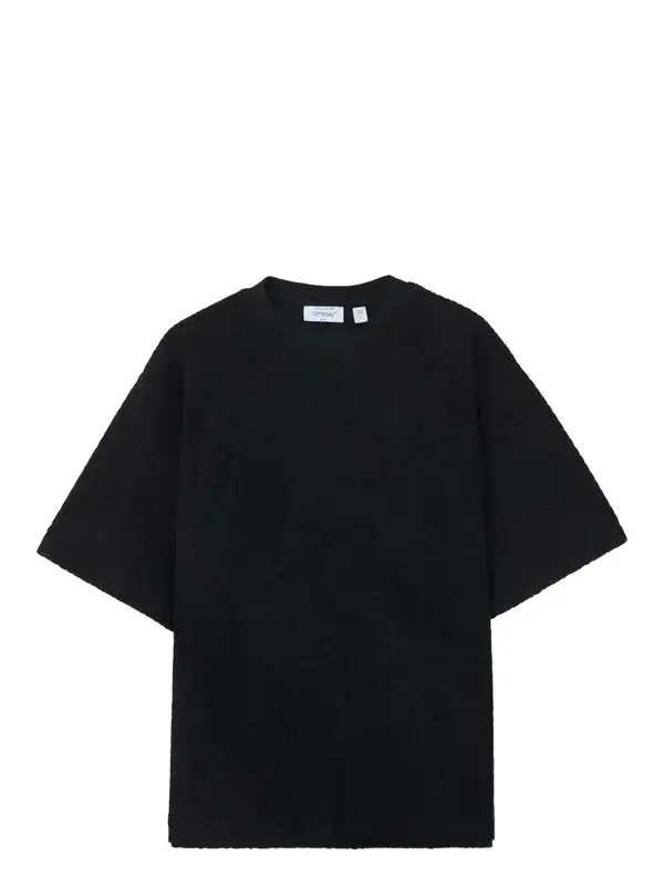 Off-White Logo-pattern Terrycloth T-shirt - Black