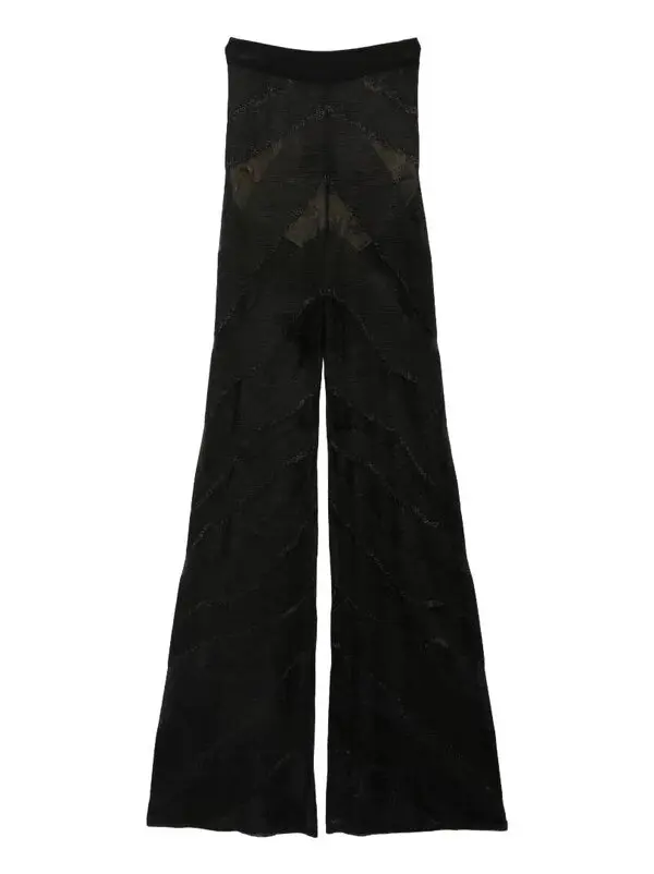 Just Cavalli Chevron Pattern Palazzo Pants - Black