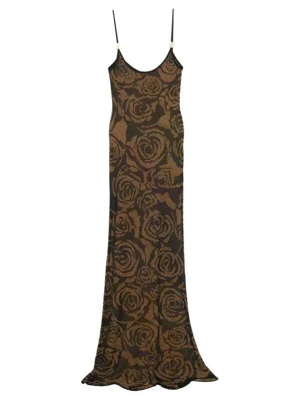 Just Cavalli Floral Strap Maxi Dress - Brown