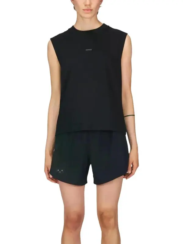 UNNA Logo-patch Shorts - Black