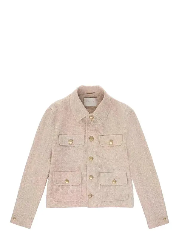 CIRCOLO 1901 Linen Cropped Jacket With Button Pockets - Neutrals