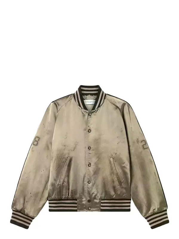GOLDEN GOOSE Mandarin Collar Bomber Jacket - Neutrals