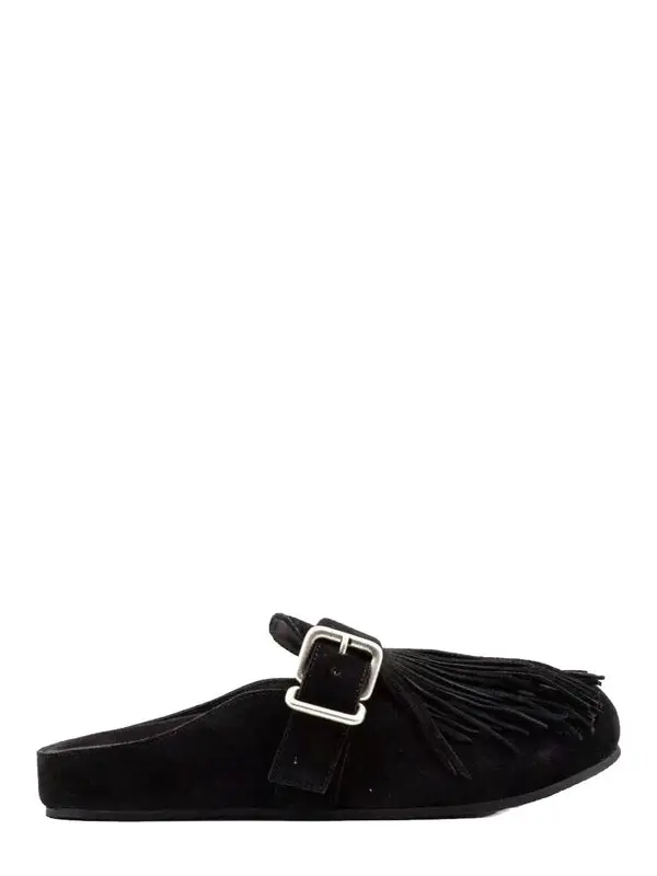 VIC MATIE Fringed Buckle Mules - Black