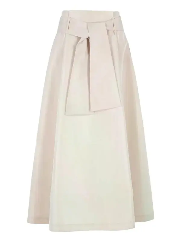 D.exterior Tie Detailed A-line Skirt - Neutrals