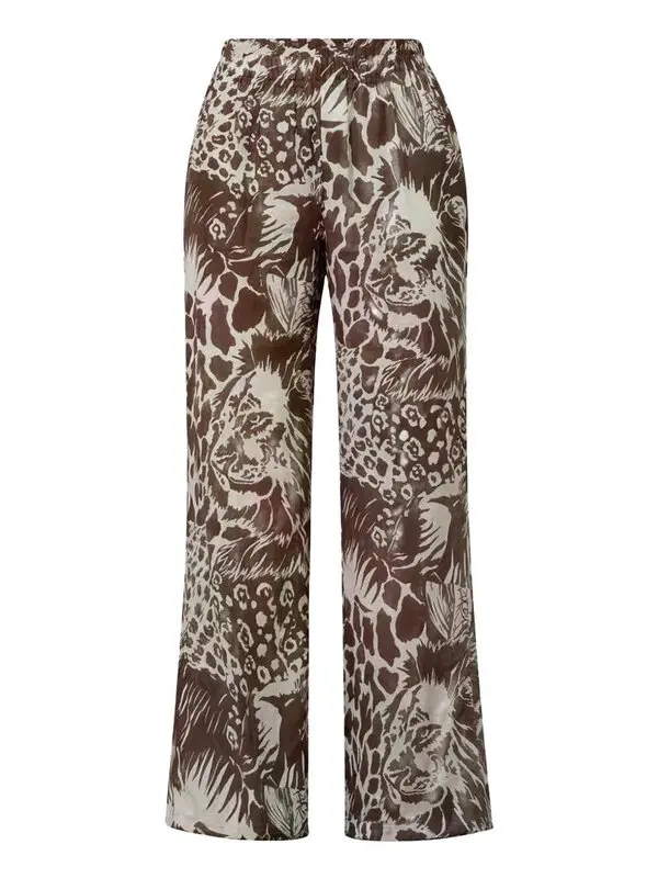 KAOS Animal-print Trousers - Brown
