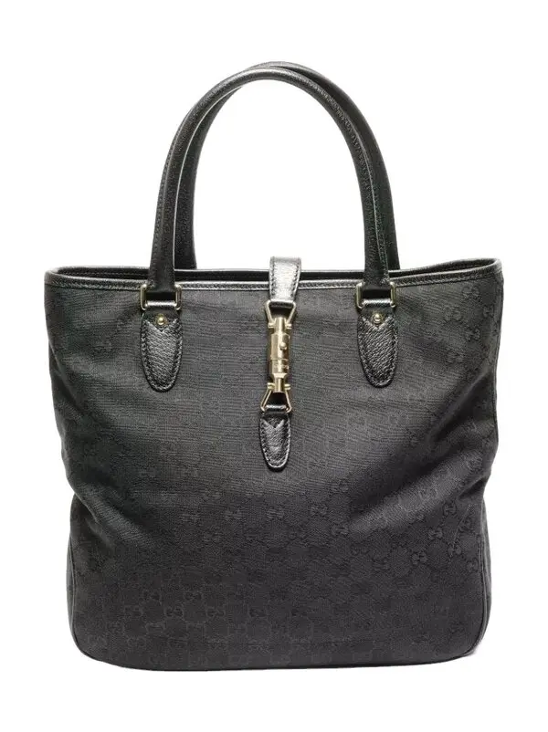 Gucci 2010s Jackie Canvas Tote Bag - Black