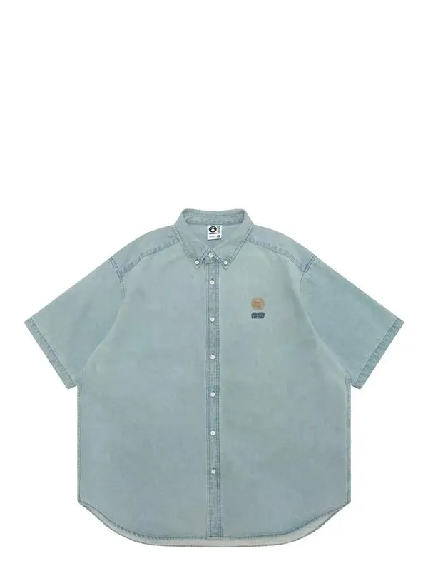 AAPE BY *A BATHING APE Button Emblem Shirt - Blue
