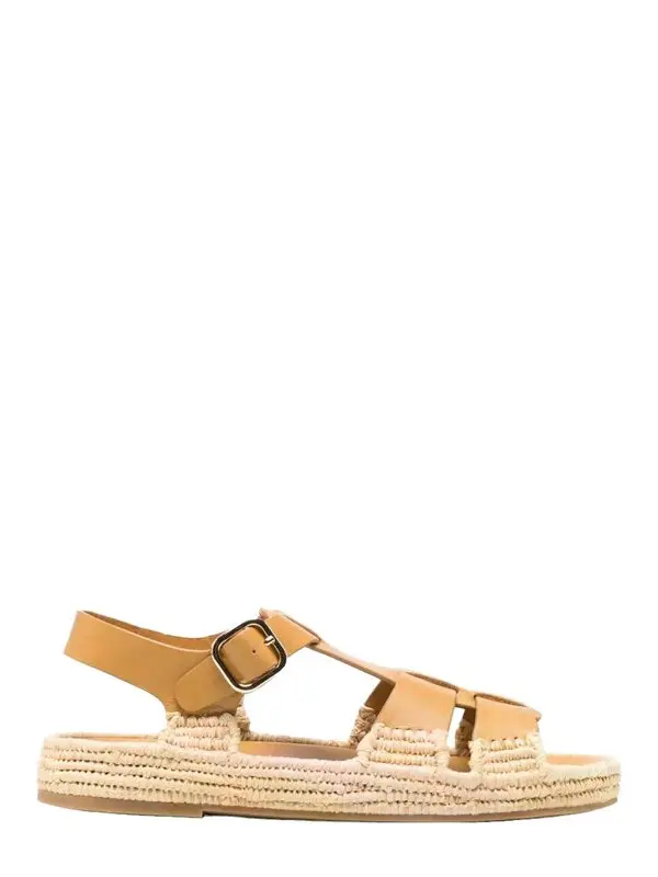 PALOMA BARCELO Yuka Buckle-strap Espadrilles - Brown