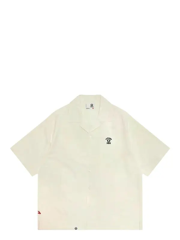 AAPE BY *A BATHING APE Embroidered Short-sleeve Shirt - Neutrals
