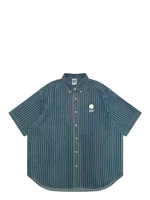AAPE BY *A BATHING APE Striped Button Shirt - Blue