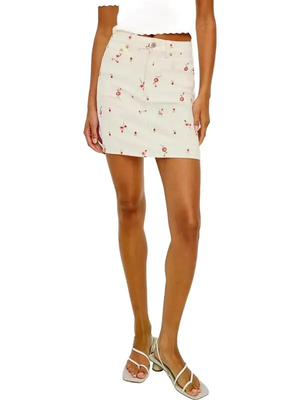 Rails Burbank Floral-print Mini Skirt - Neutrals