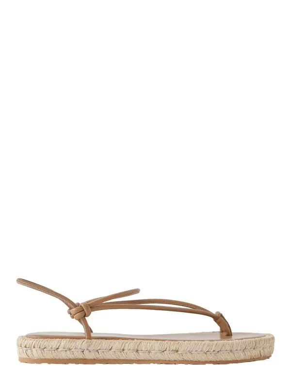 GIANVITO ROSSI Leather Espadrille Sandals - Brown