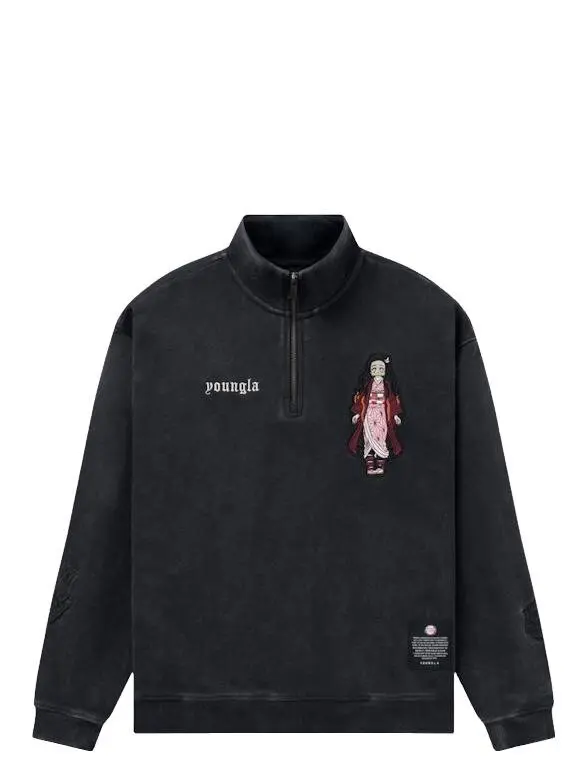 YOUNGLA X Demon Slayer Quarter Zip Top - Nezuko