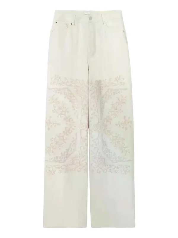 Claudie Pierlot Patterned Wide-leg Jeans - Neutrals