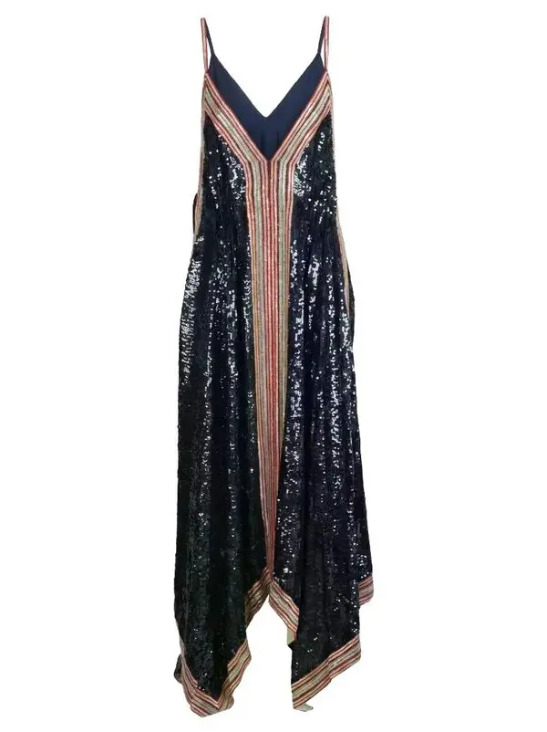 Valentino Garavani V-neck Asymmetric Dress - Blue