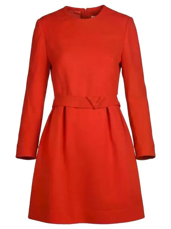 Valentino Garavani Belted Long-sleeve Mini Dress - Red