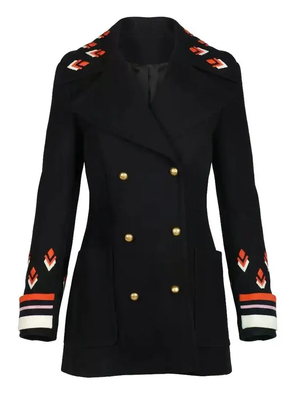 Valentino Garavani Embellished Double-breasted Coat - Black