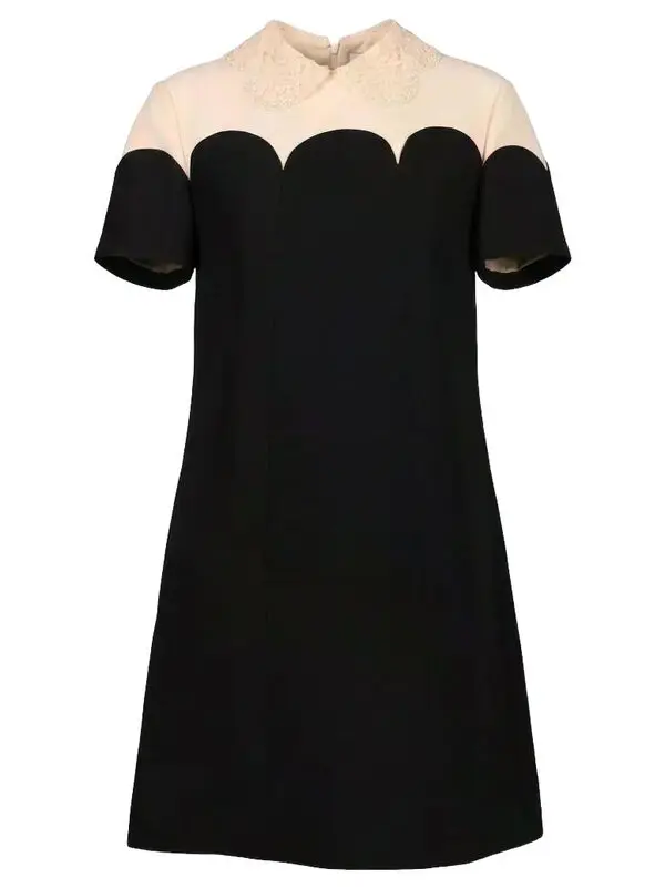 Valentino Garavani Lace-collar Mini Dress - Black