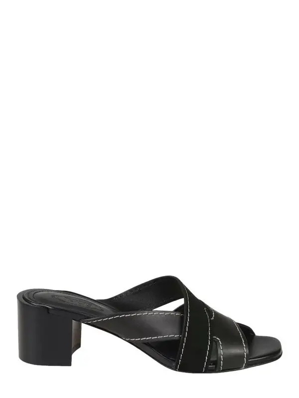 TOD'S Crossover Stitch Sandals - Black