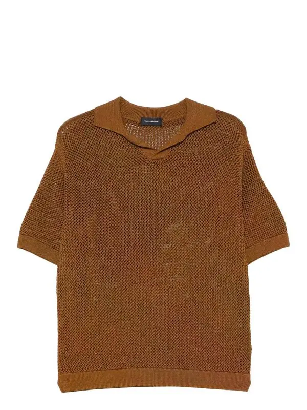 Tagliatore Open Knit T-shirt - Brown