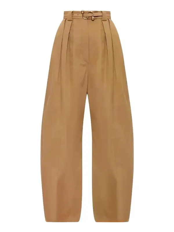 Sportmax Pleated Belted Trousers - Neutrals