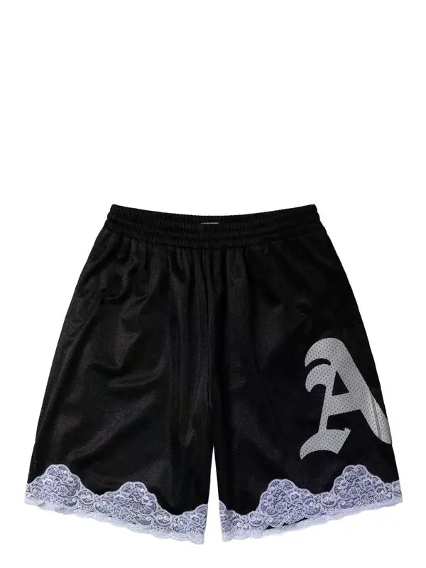 Aries Lace-trim Airtex Shorts - Black