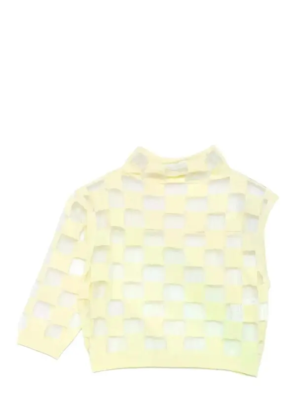 Max Mara Openwork Short-sleeve Top - Yellow