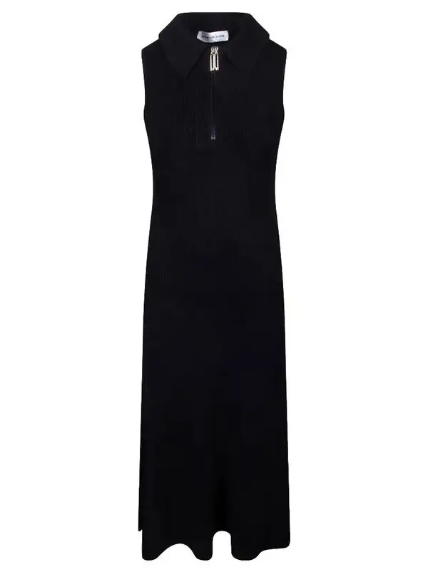 Victoria Beckham Collared Midi Dress - Black