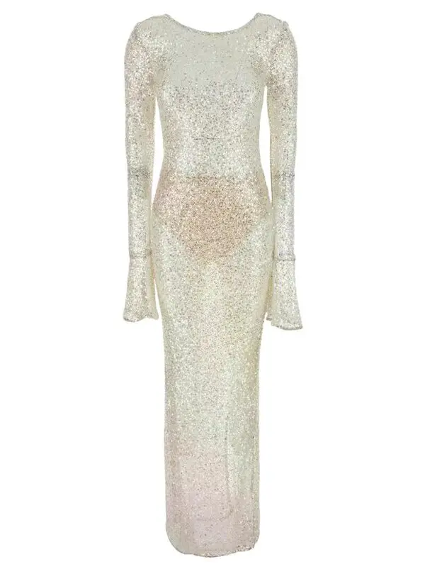 TWENTY FOURHAITCH Algedi Sequin-embellished Dress - Silver