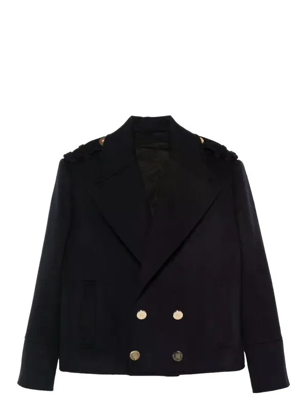 Balmain Double-breasted Pea Coat - Blue