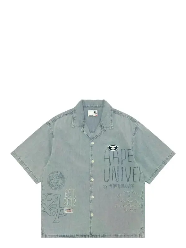 AAPE BY *A BATHING APE Embroidered Shirt - Blue