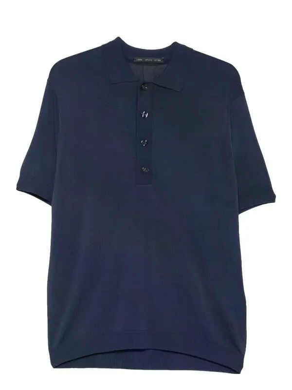LOW BRAND Buttoned Polo - Blue