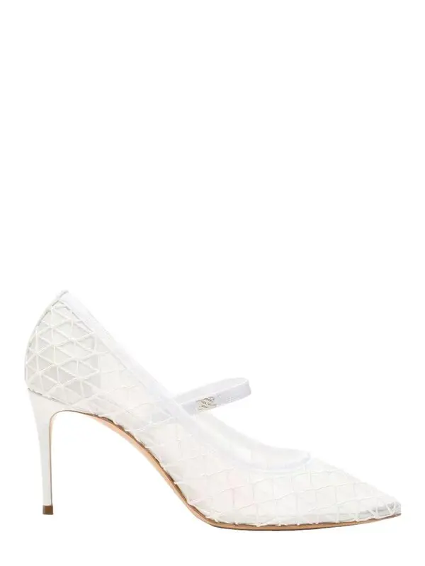 Casadei Julia Mesh Heeled Pumps - White