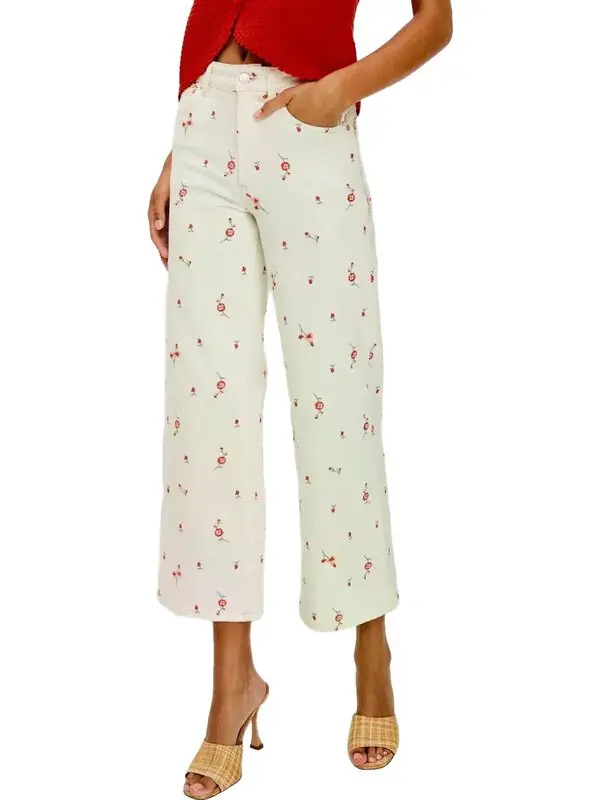 Rails Floral-print Cropped Trousers - Neutrals