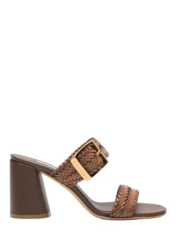 Casadei Kenya Buckle-embellished Woven Sandals - Brown