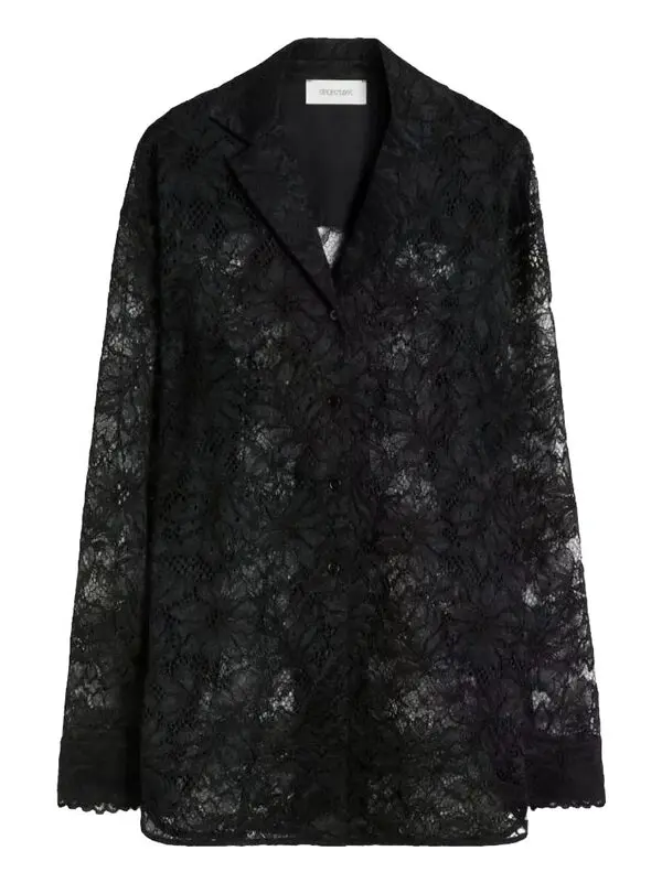 Sportmax Floral Lace Shirt - Black