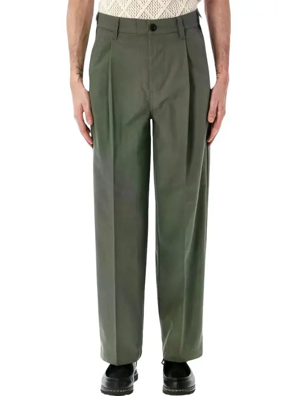 Obey Dean Pleated Trousers - Green