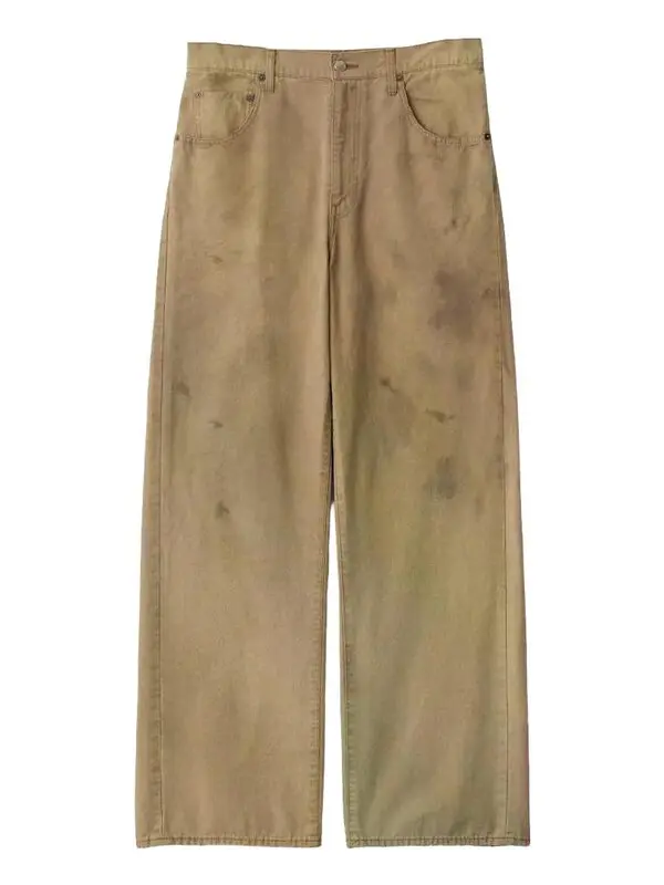 STEIN Sulfur-dyed Oxford Wide-leg Trousers - Brown