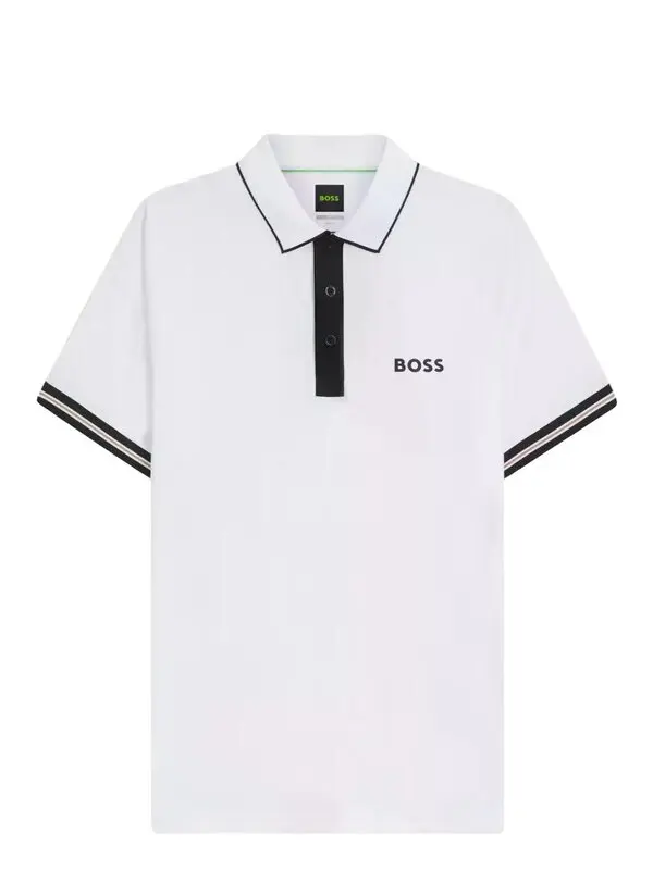 BOSS Contrast-trim Polo Shirt - White