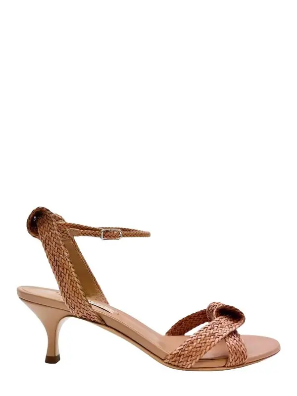 Casadei Julia Mariposa Knotted Woven Sandals - Neutrals