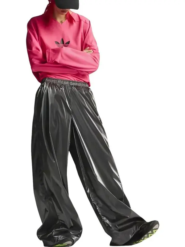 Adidas Logo Wide-leg Tracksuit Bottoms - Grey