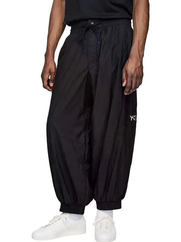 Y3 Elastic-waist Cuffed Trousers - Black