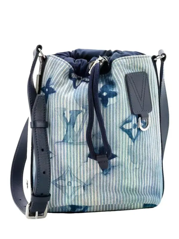 LOUIS VUITTON Sac Marin Bb Bucket Bag Monogram Watercolor Stripes Denim Limited Edition - Blue