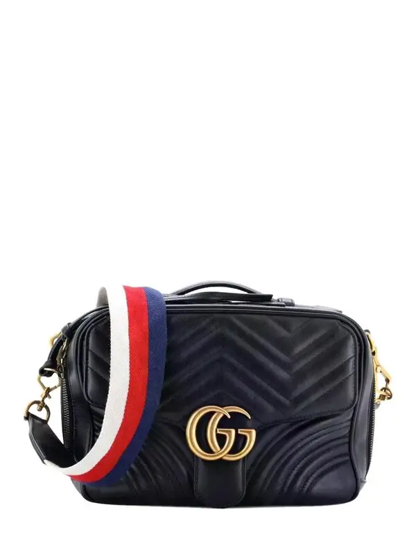 Gucci Gg Marmont Zip Around Camera Small Shoulder Bag - Black