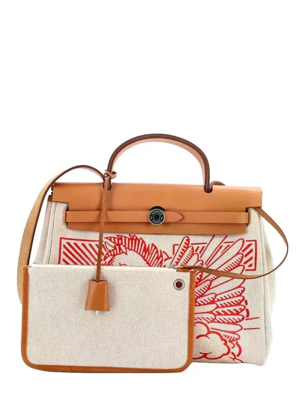 Hermès Herbag Zip Pegase Pop Toile And Leather 31 Shoulder Bag - Neutrals