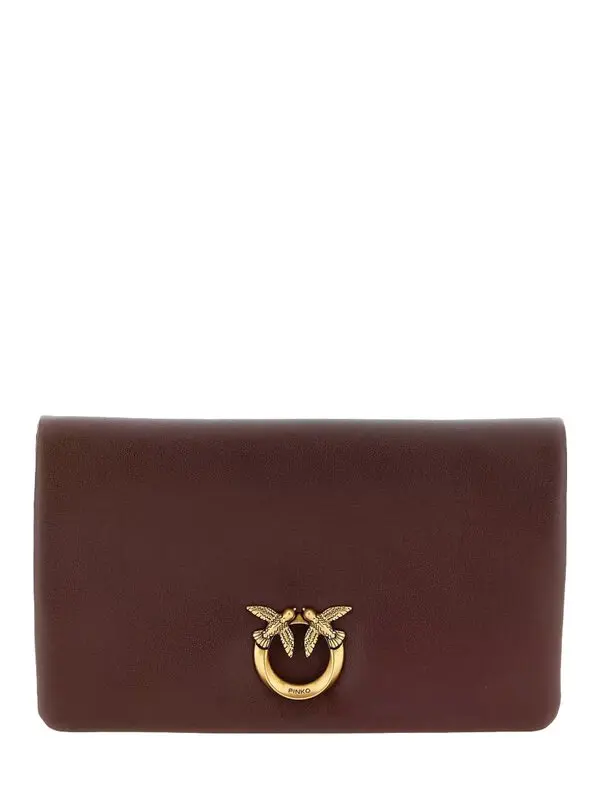 Pinko Love Click Padded Birds Clutch - Brown