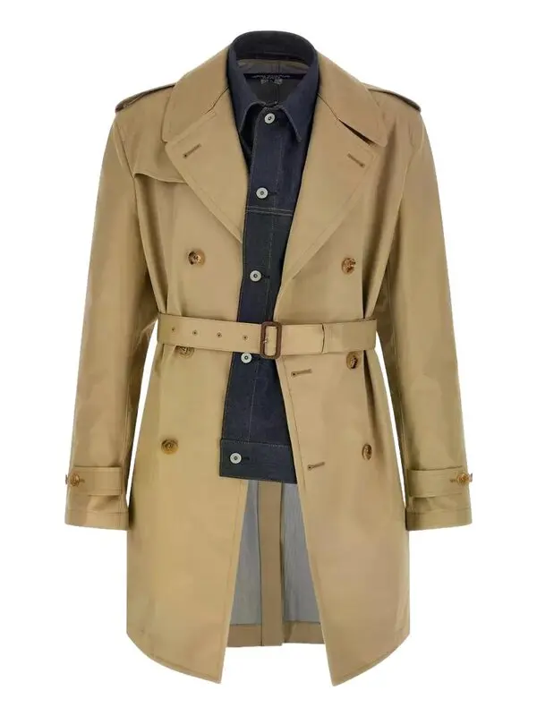 Junya Watanabe Denim Insert Trench Coat - Neutrals