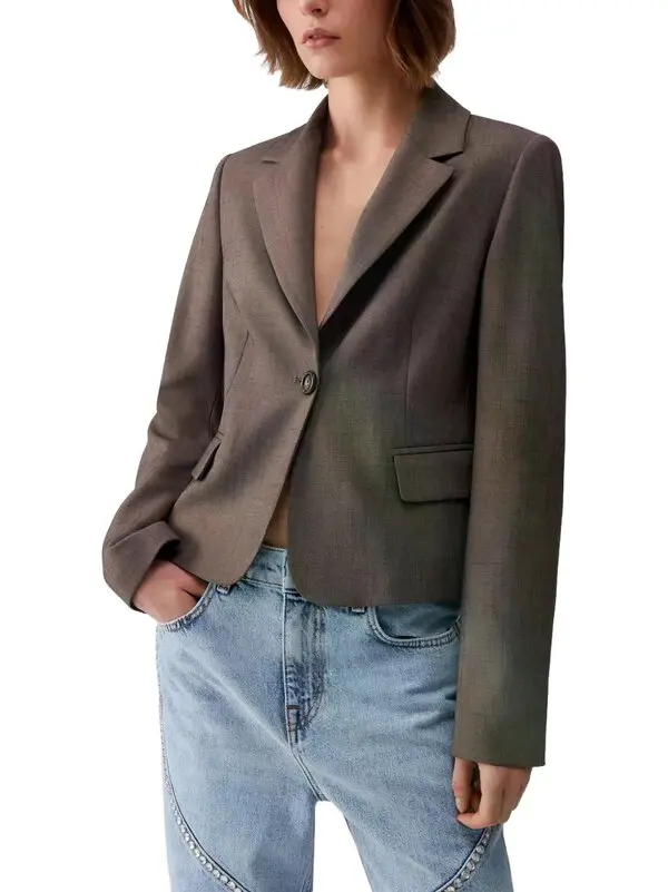 Liu Jo Single-breasted Cropped Blazer - Brown