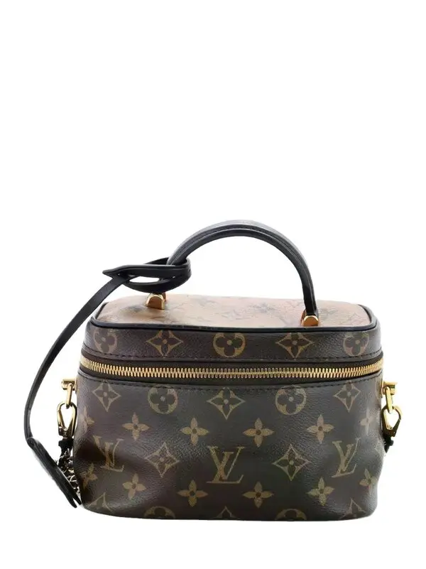LOUIS VUITTON Vanity Handbag Reverse Monogram Canvas Pm Satchel - Brown